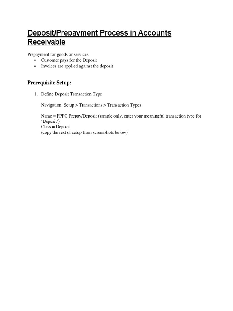 Setup Process Deposit Prepayment in Oracle Receivables | PDF | Receipt ...