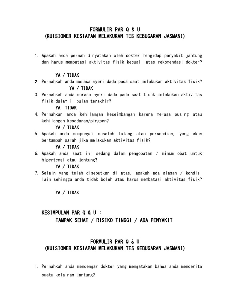 Formulir Par Q | PDF