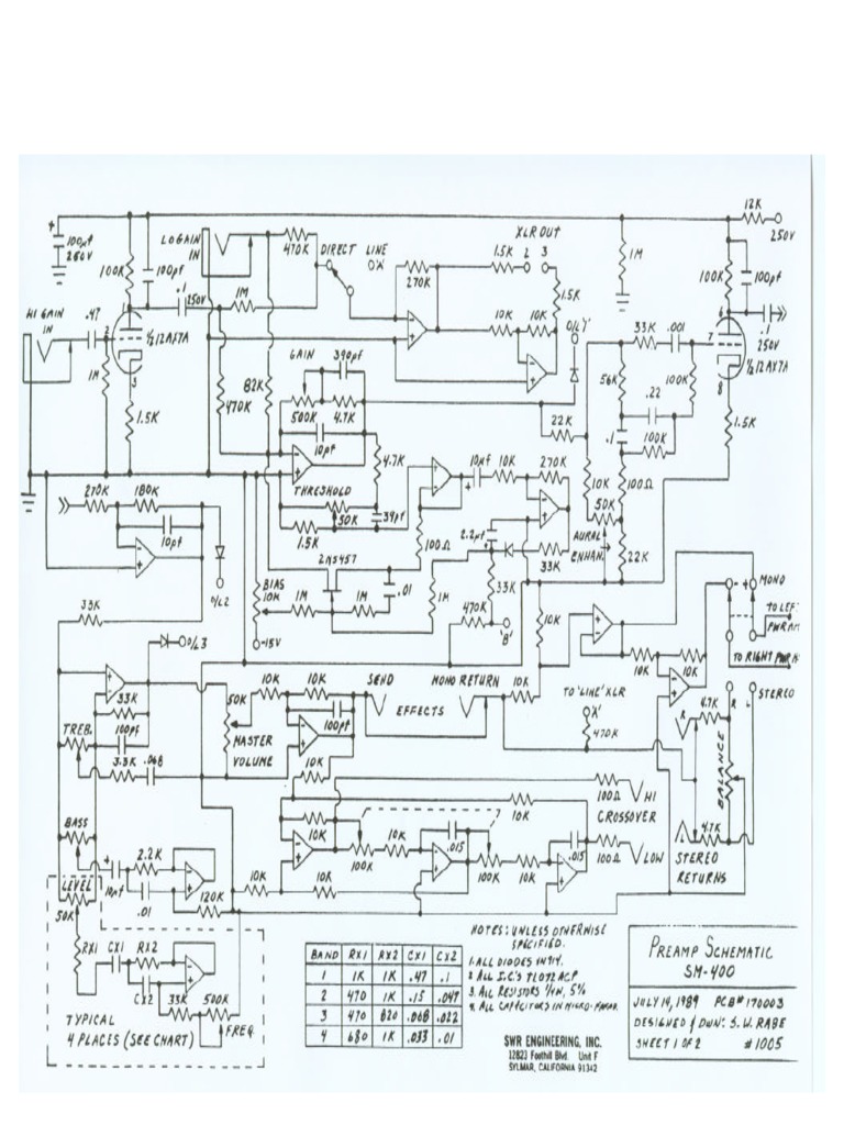 SWR Sm400 Bass Amp SCH | PDF
