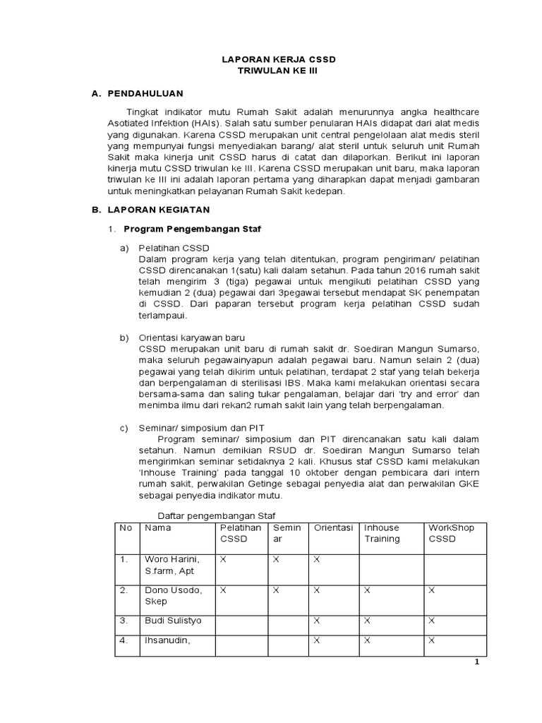 Laporan Cssd Pdf