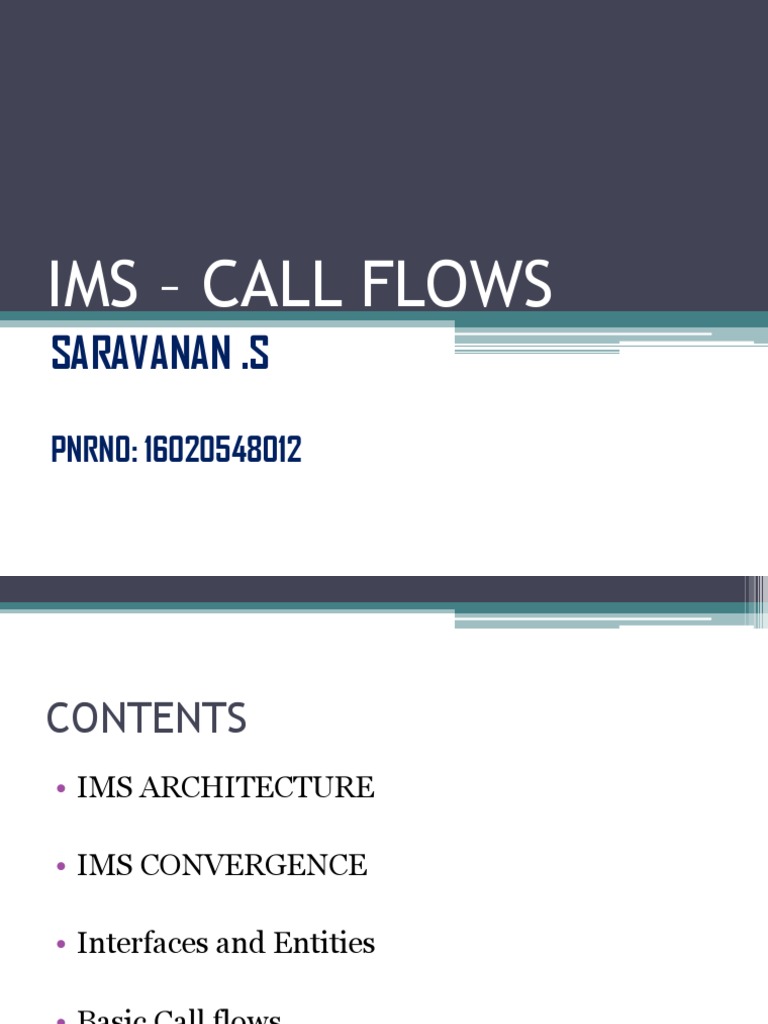 Ims - Call Flows: Saravanan .S | PDF