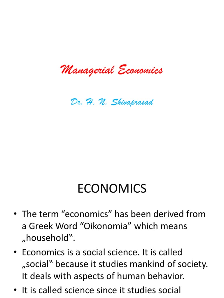 Managerial Economics - Notes | PDF | Demand Curve | Demand