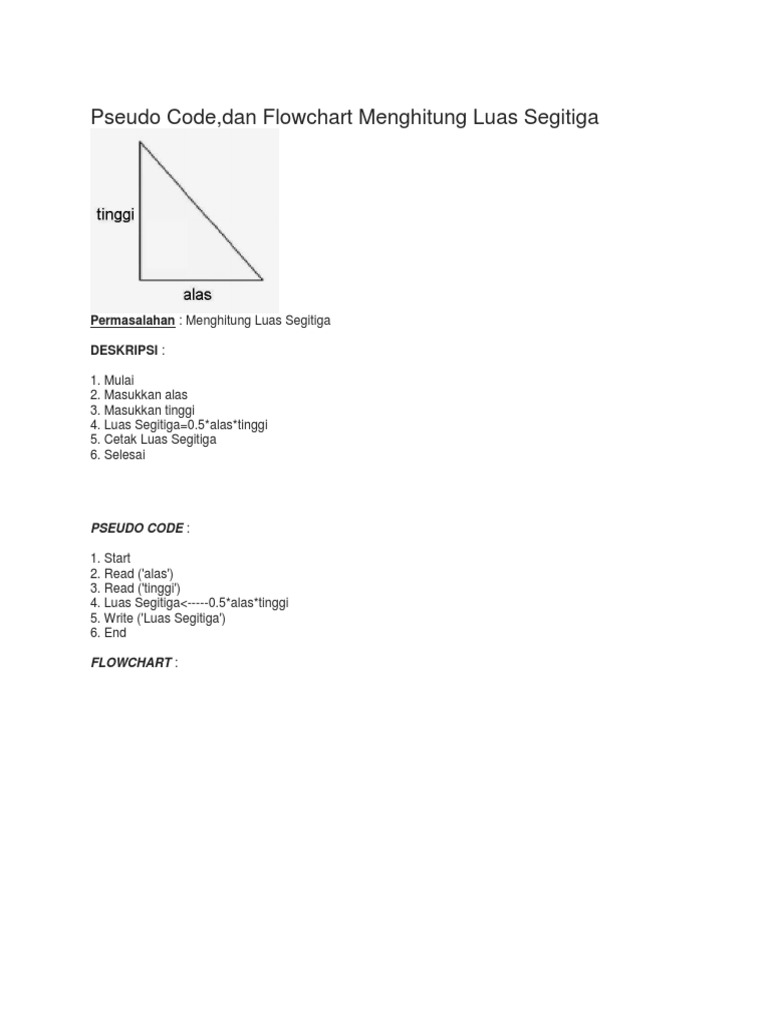 Pseudo Code Luas Segitiga | PDF