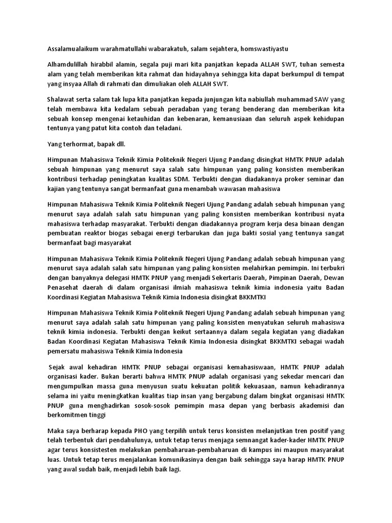 Naskah Pidato Pembukaan | PDF