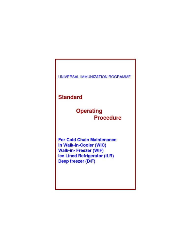 Standard Operating Procedure | PDF | Thermostat | Refrigerator