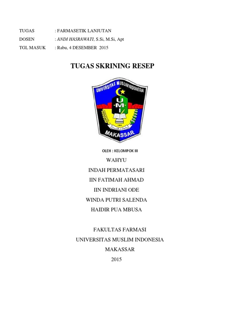 Skrining Resep | PDF