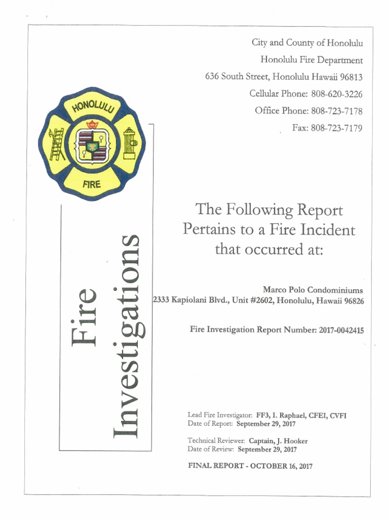 Marco Polo Fire Investigation | PDF | Personal Protective Equipment ...