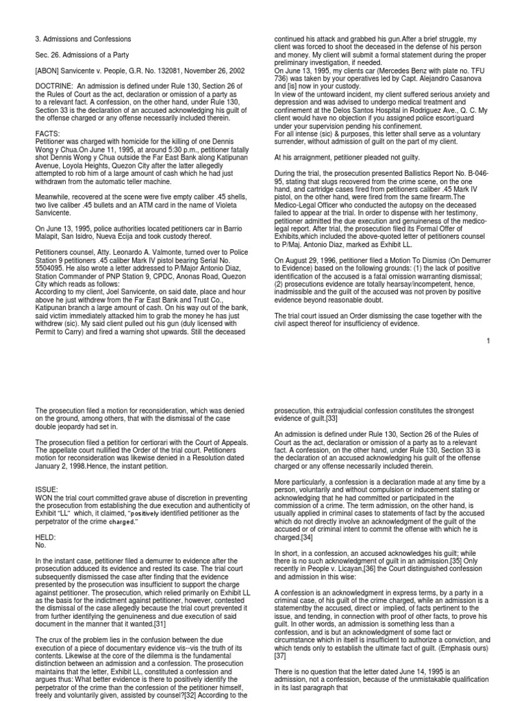 3rd Set W | PDF | Confession (Law) | Evidence (Law)