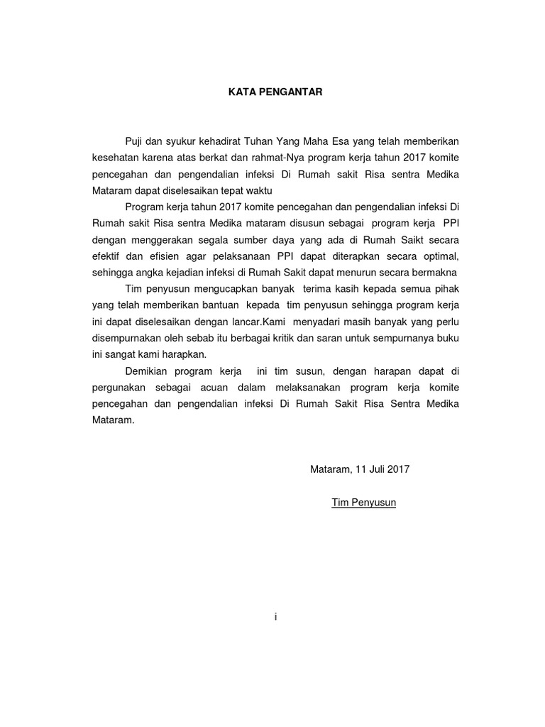Kata Pengantar Program Kerja | PDF
