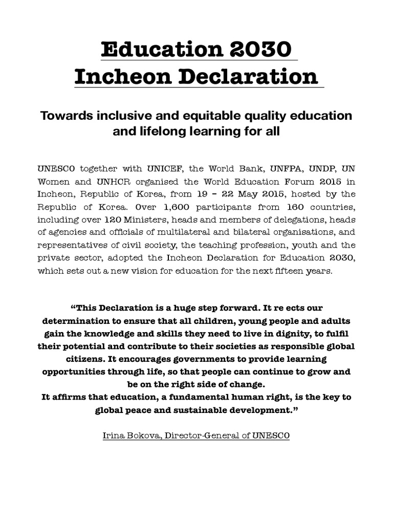 Global Education for All by 2030 | PDF | Public Sphere | Teaching And ...