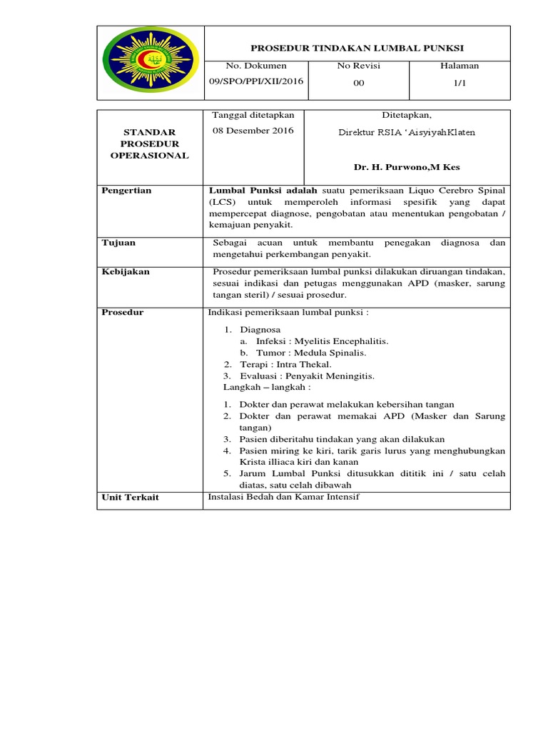 Prosedur Lumbal Punksi | PDF | Pengembangan Diri | Kesehatan Holistik