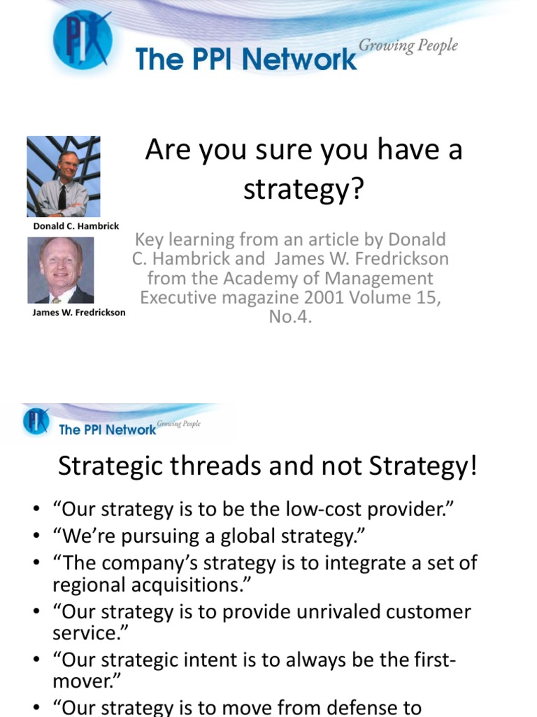 Are You Sure You Have A Strategy | PDF | Strategic Management | Market ...