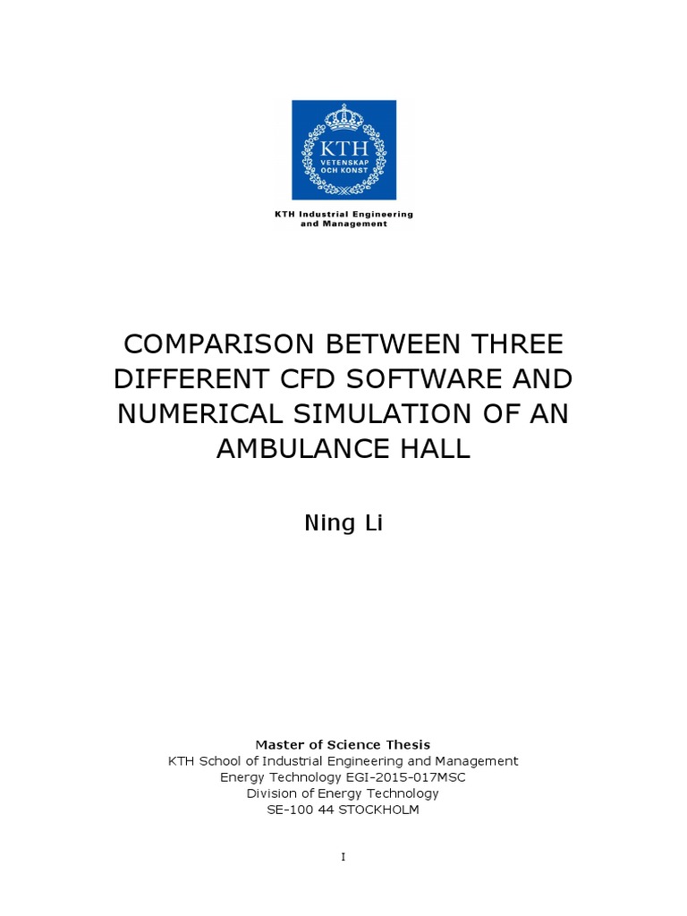 CFD Software Comparison for Ambulance Hall | PDF | Navier–Stokes ...