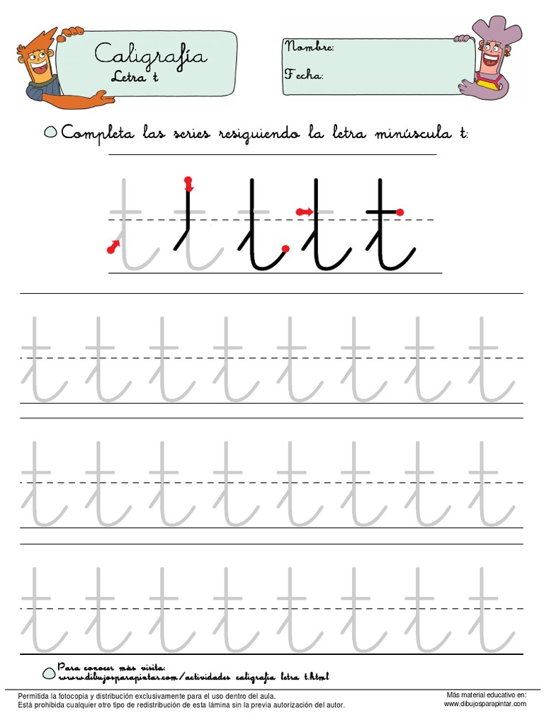 Actividades Caligrafia Letra t
