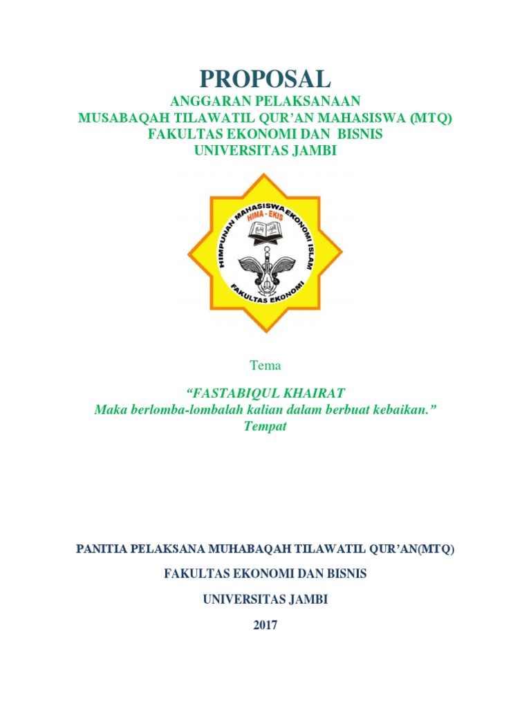 Proposal MTQ Mahasiswa FEB Universitas Jambi | PDF