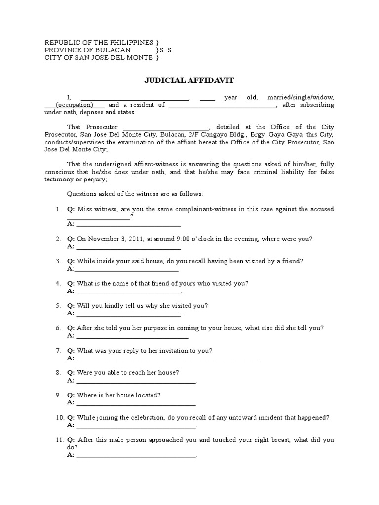 Acts of Lasciviousness-2 | PDF | Affidavit | Judiciaries