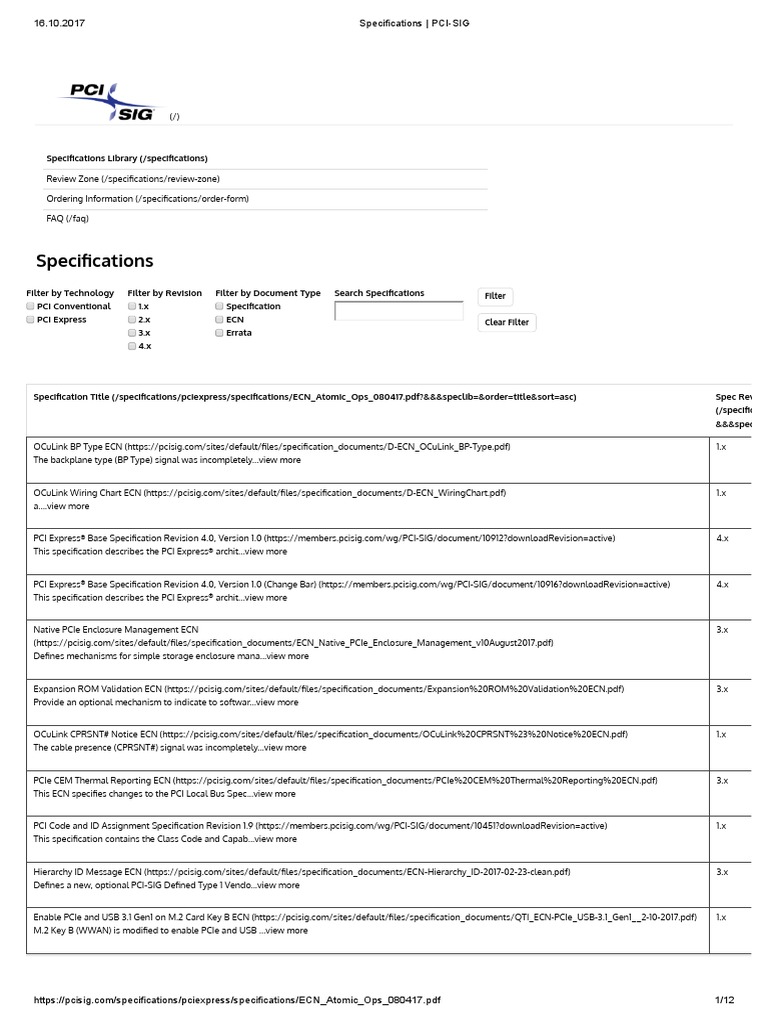 Specifications - PCI-SIG | PDF | Computer Networking | Electronics