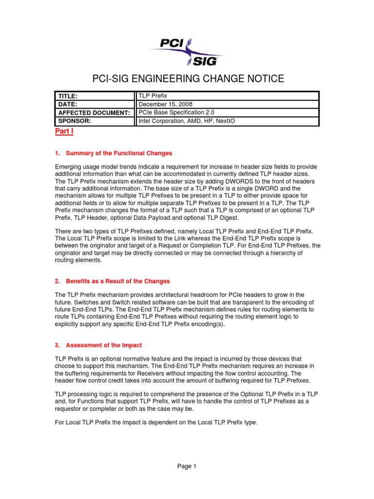 ECN TLP Prefix 2008-12-15 | PDF | Network Packet | Byte