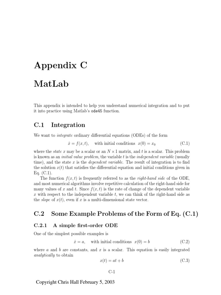 A Matlab PDF | PDF | Ordinary Differential Equation | Chaos Theory