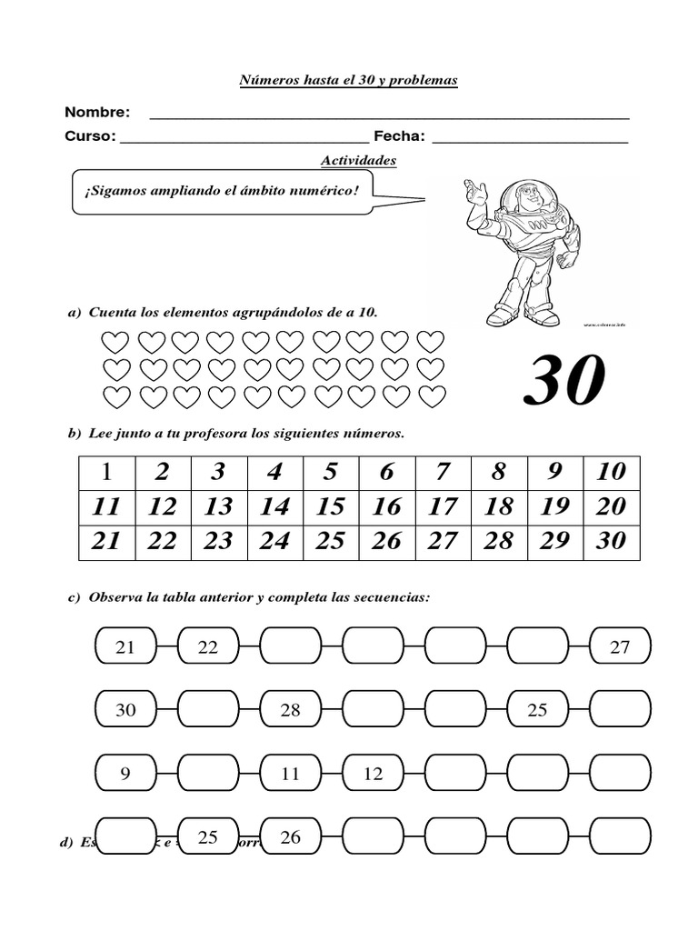 Números Hasta El 30 | PDF
