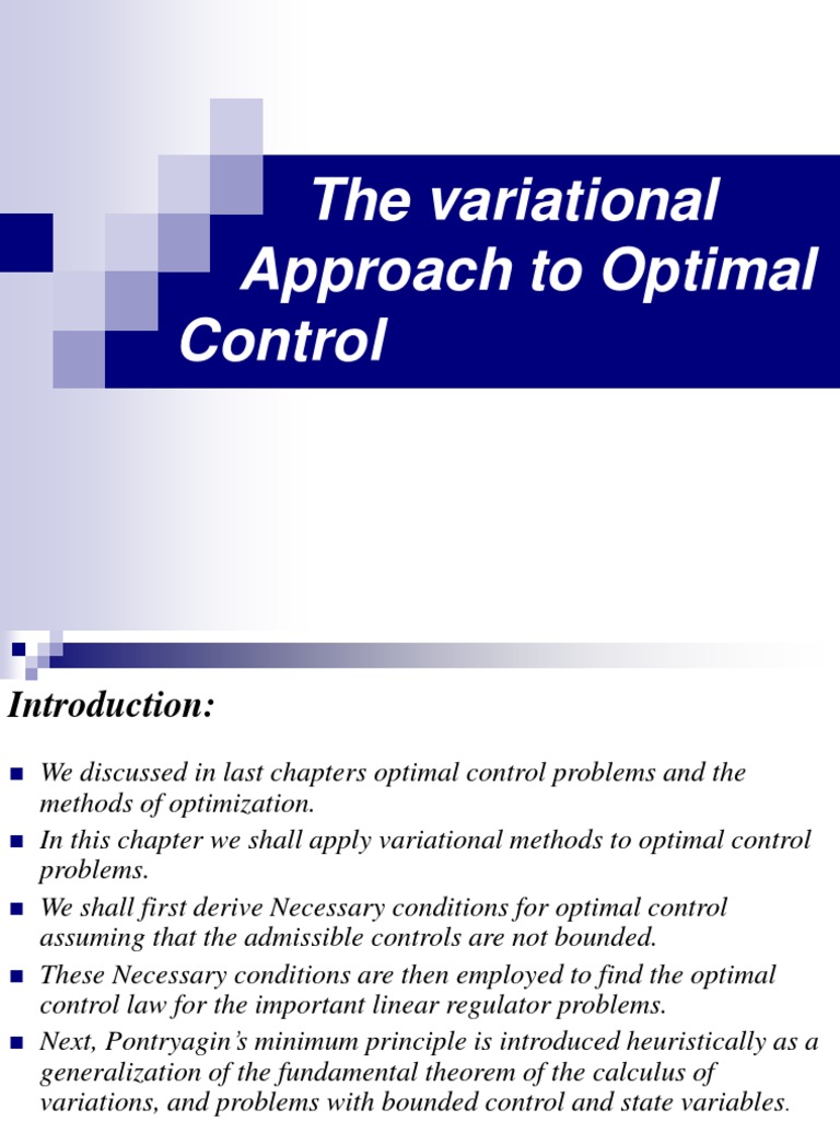 The Variational Approach To Optimal Control | PDF | Optimal Control | Calculus Of Variations