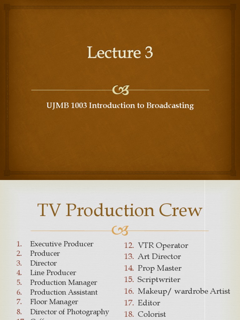 Overview of TV Production Roles | PDF | Leisure