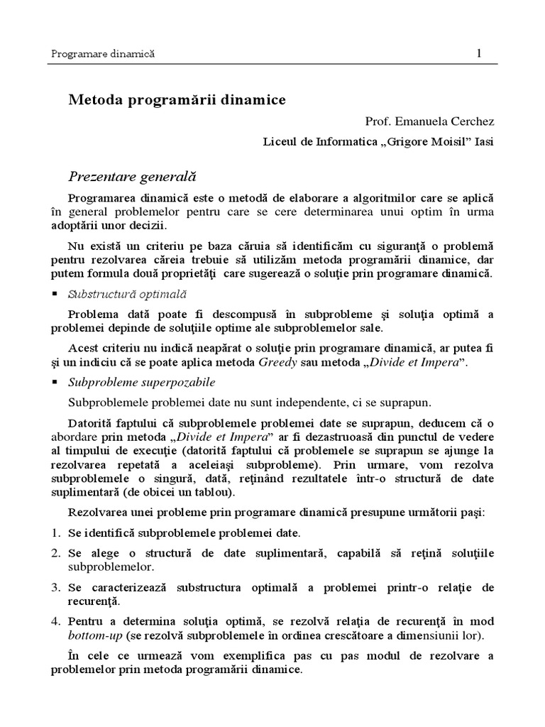 C++ Programare-Dinamica | PDF