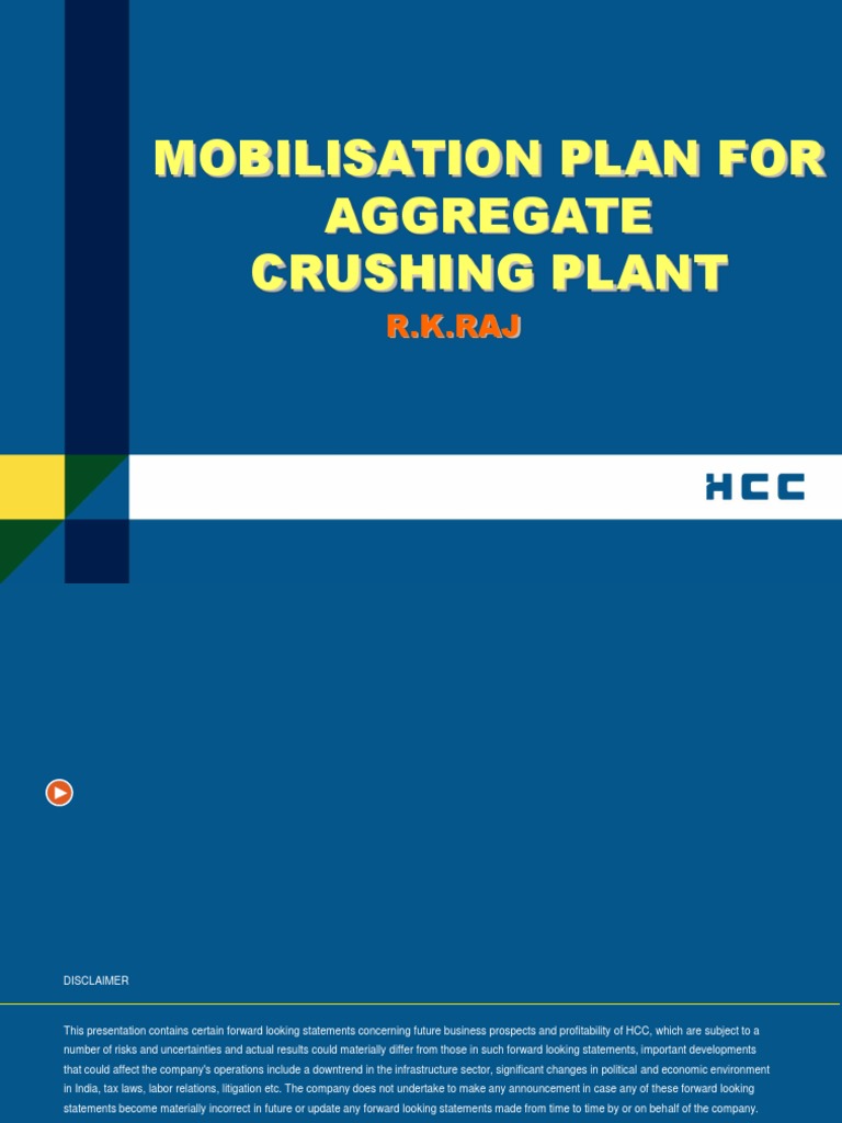 Mobilisation Plan for Aggregate Crushing Plant: Quality Norms, Safety ...