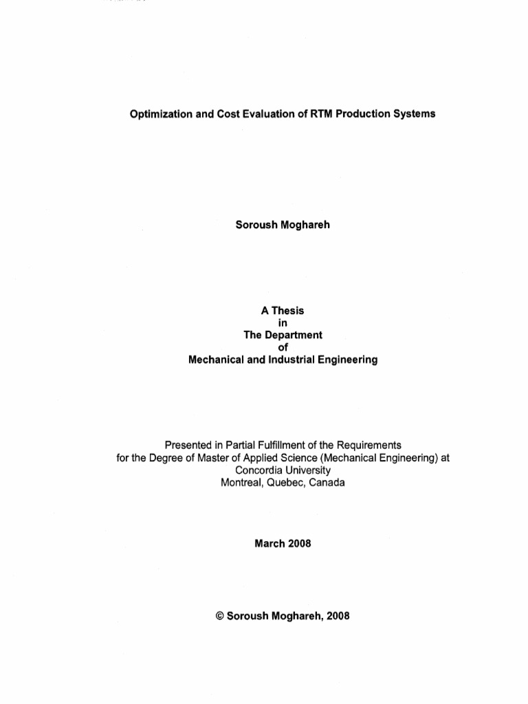 Cost Evaluation of RTM | PDF | Mathematical Optimization | Composite ...