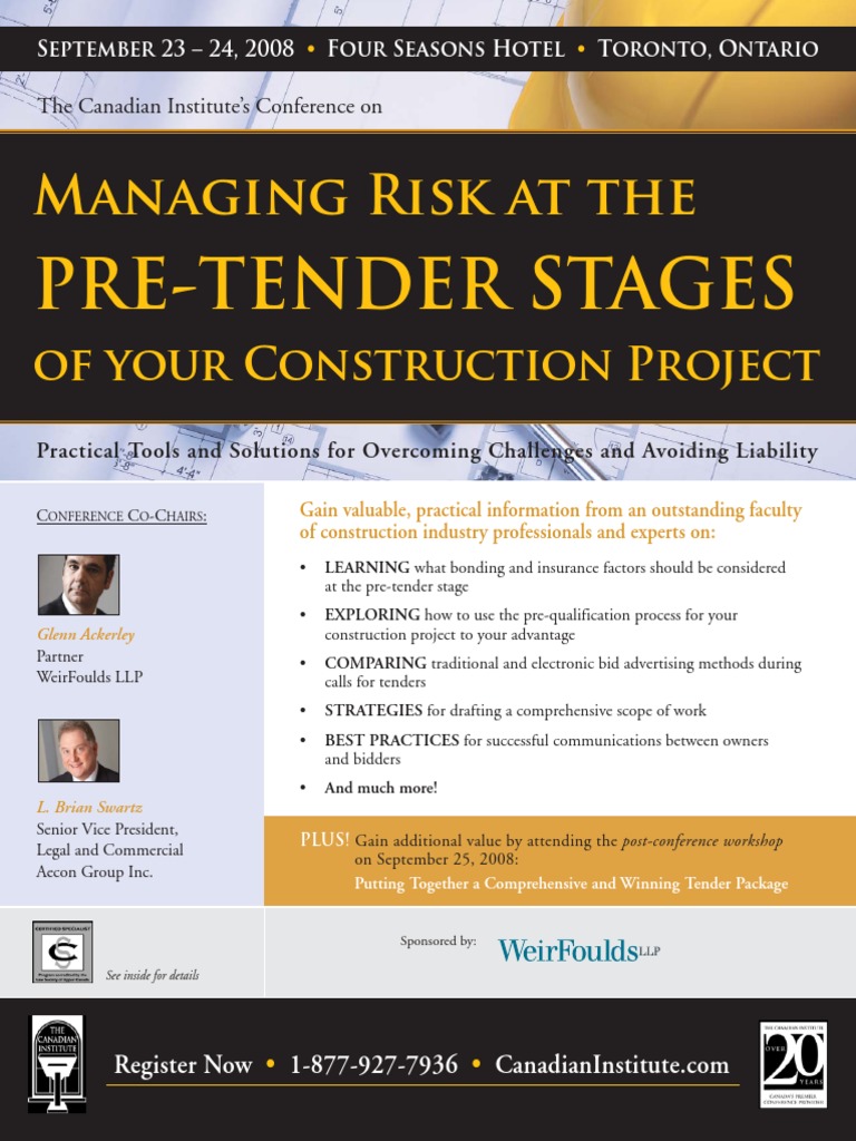 Managing Risk at The Pre Tender Stage | Download Free PDF | Request For ...
