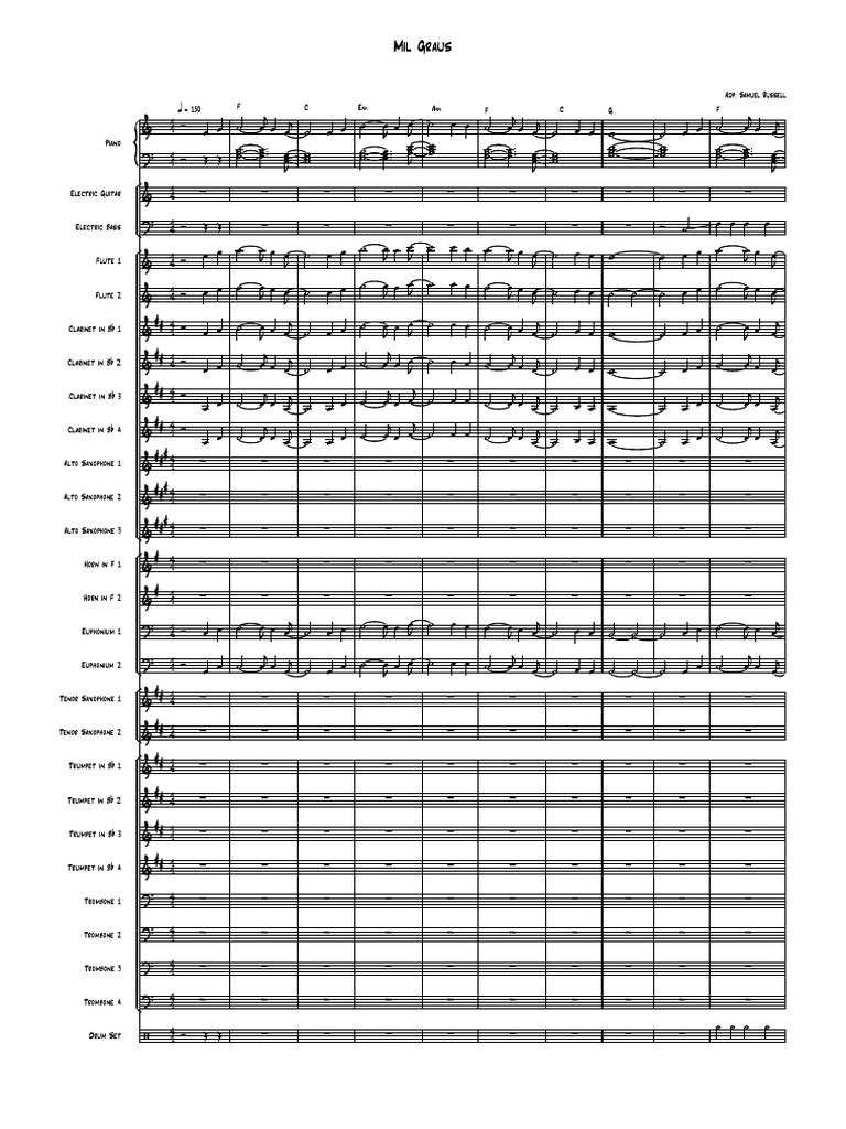 Mil Graus Music Arrangement Details | PDF | Saxophone | European ...