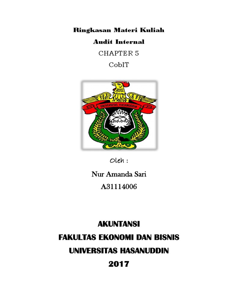 RMK Audit Internal BAB 5 - CobIT - Nur Amanda Sari (A31114006) | PDF