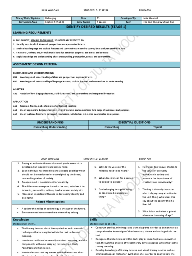 Understanding Belonging in Literature | PDF | Educational Assessment ...