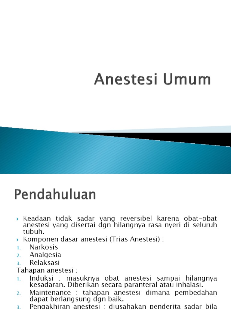 Anestesi Umum | PDF | Sains & Matematika