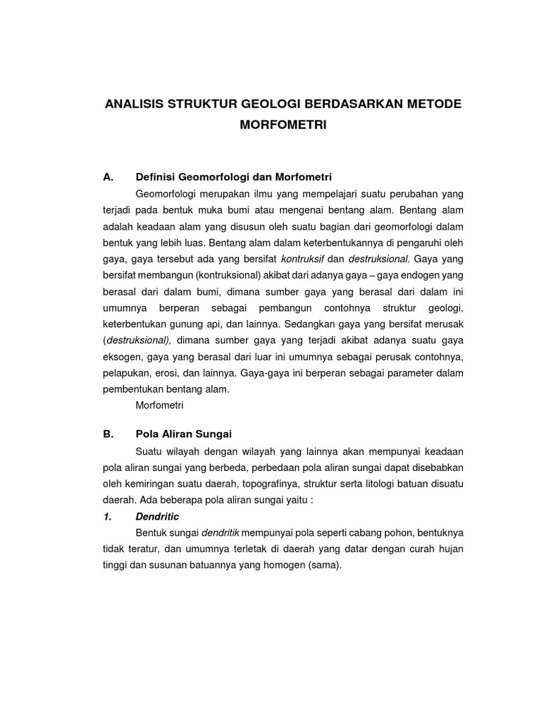 Analisis Morfometri dan Pola Aliran Sungai | PDF | Seni & Disiplin ...