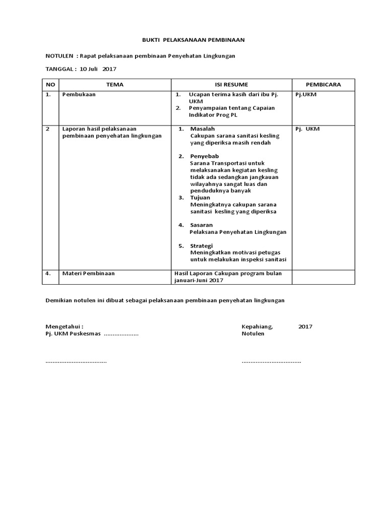 Jadwal Dan Bukti Pembinaan PJ UKM Ocee | PDF