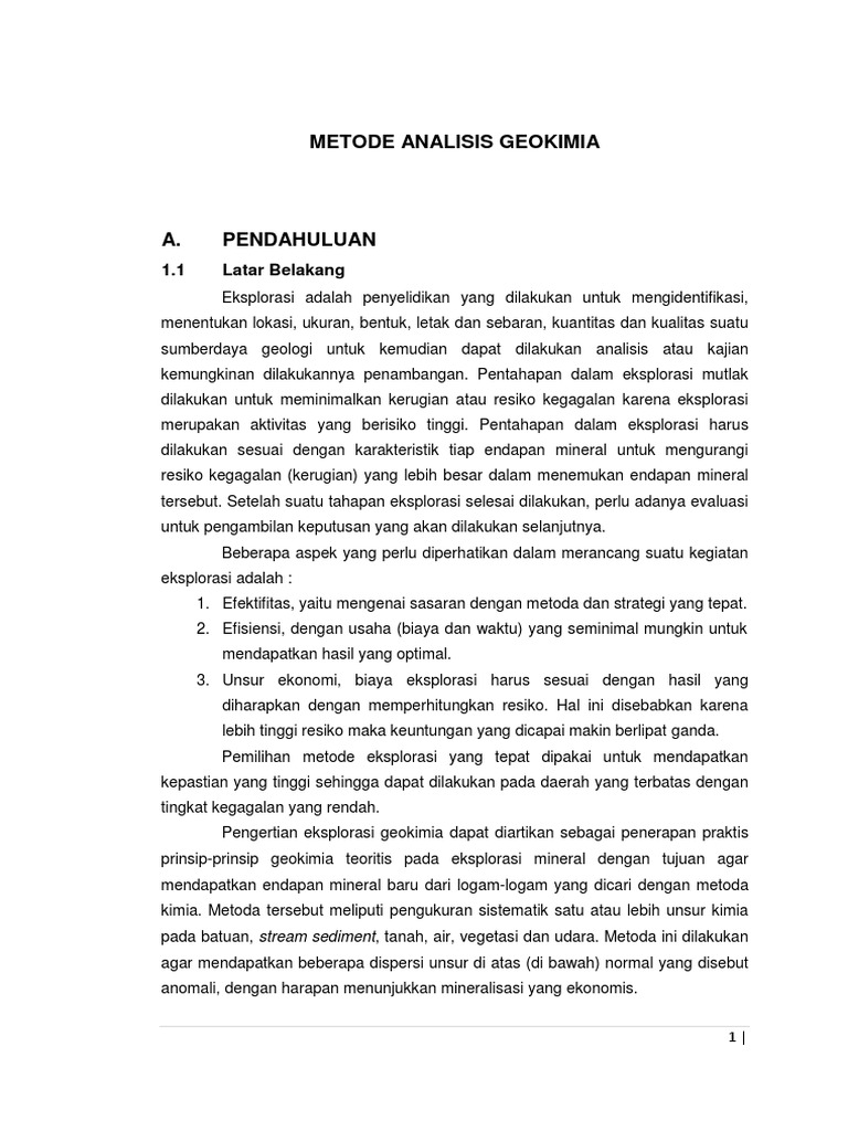Metode Analisis Geokimia | PDF
