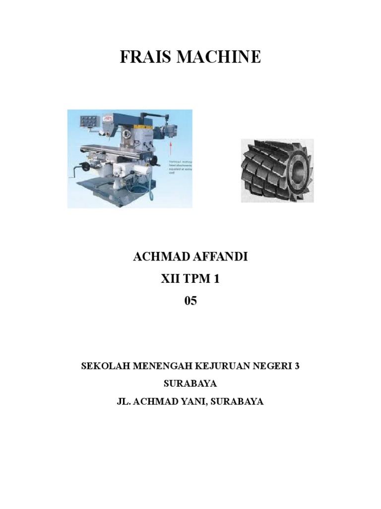 Frais Machine | PDF | Metalworking | Industrial Processes