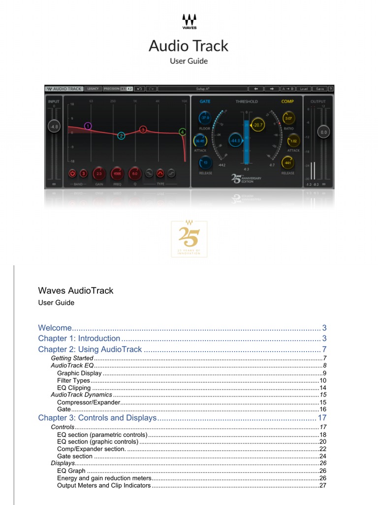 Audi o Track: User Gui de | PDF | Equalization (Audio) | Bandwidth (Signal Processing)