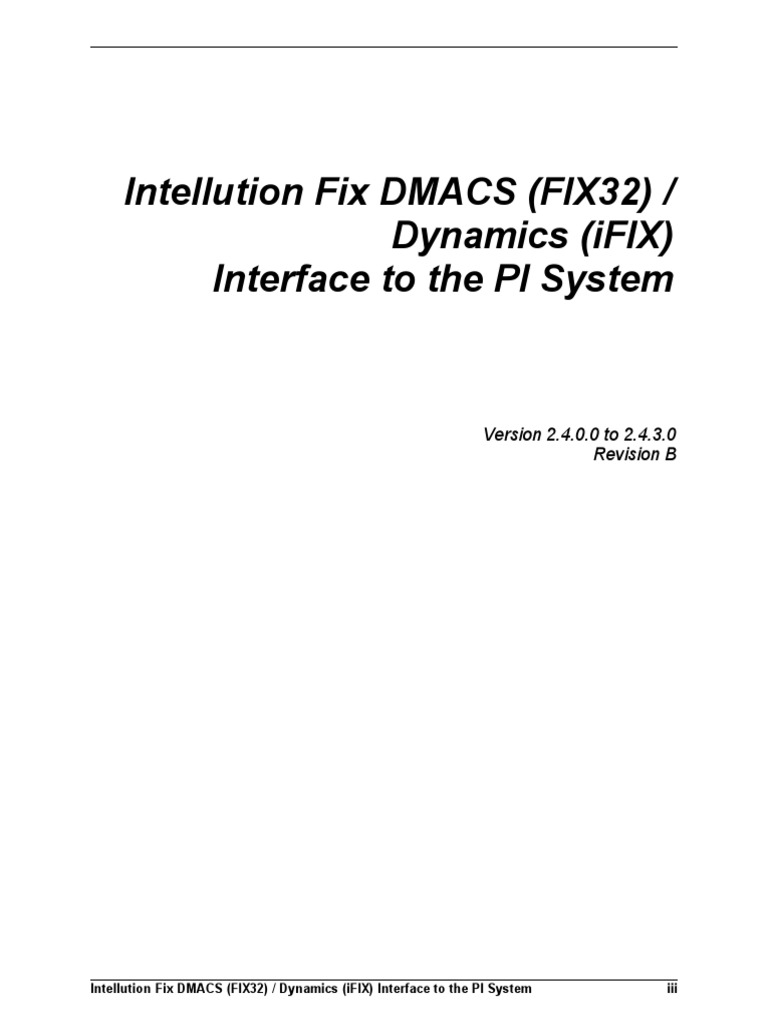 OSI PI Interface With IFIX PI - IntFix - 2.4.3.0 | PDF | Application Programming Interface ...