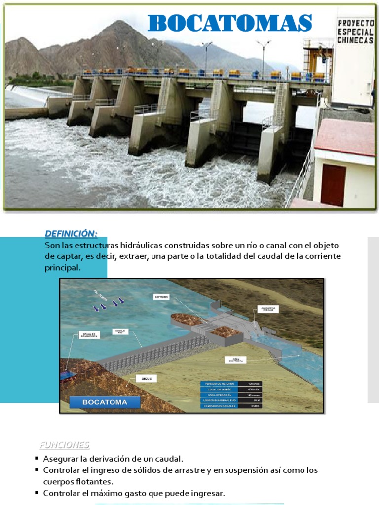 Teoria Bocatoma | PDF | Río | Descarga (hidrología)