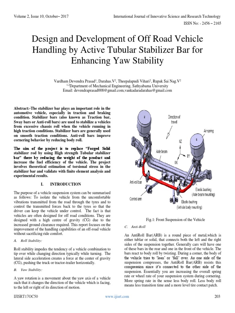 Design and Development of Off Road Vehicle Handling by Active Tubular ...