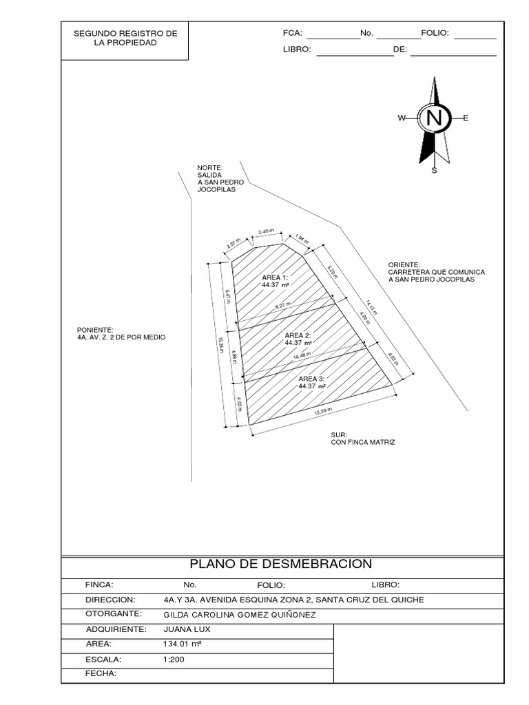 Plano de Desmembración | PDF