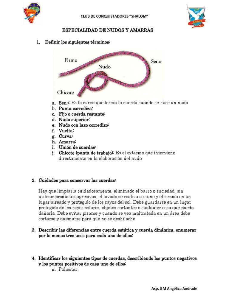 Especialidad de Nudos y Amarras | PDF | Nudo | Cuerda