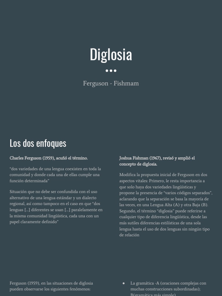 Diglosia | PDF | Idiomas | Artes del lenguaje y disciplina