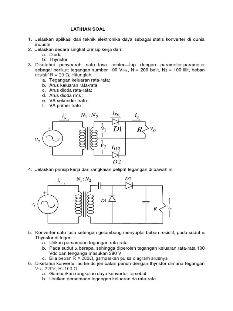 Latihan Soal Elektronika Daya | PDF