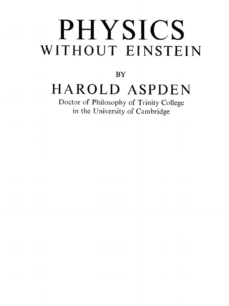 Aspden - Physics Without Einstein (1969) | PDF