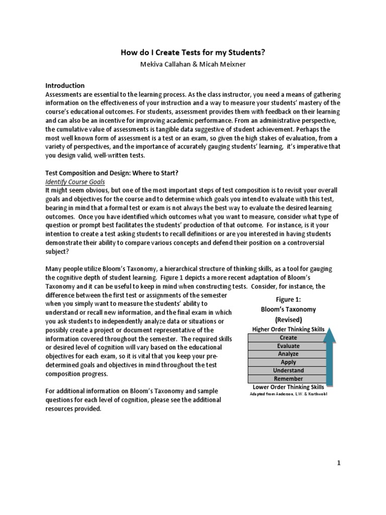 How Do I Create Tests For My Students PDF | PDF | Test (Assessment ...