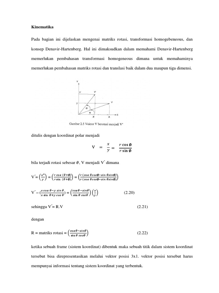 Matriks Rotasi dan Transformasi Homogen | PDF