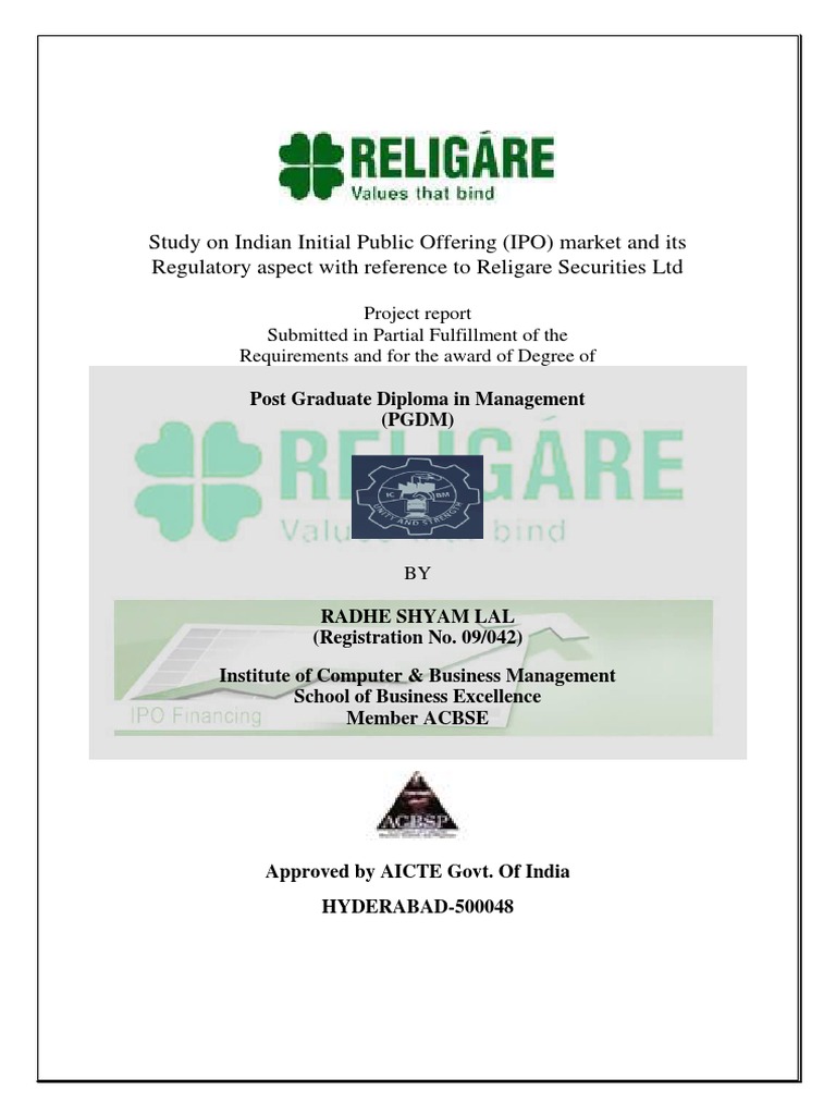 Project Report On Indian IPO | PDF | Initial Public Offering ...